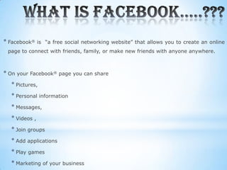 introduction of facebook | PPTX