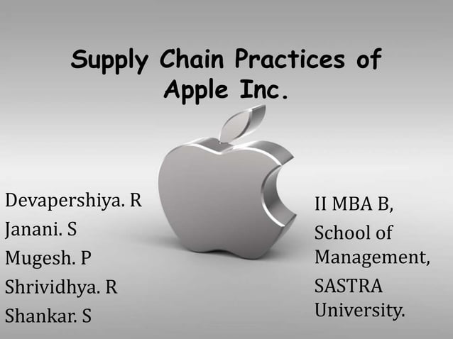 Supply chain of Apple | PPTX | Business Accounting & Finance | Business
