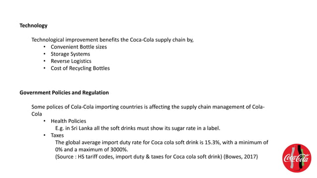 Supply chain of coca cola | PDF | Logistics | Business