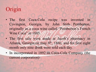 Supply chain of coca cola company | PDF