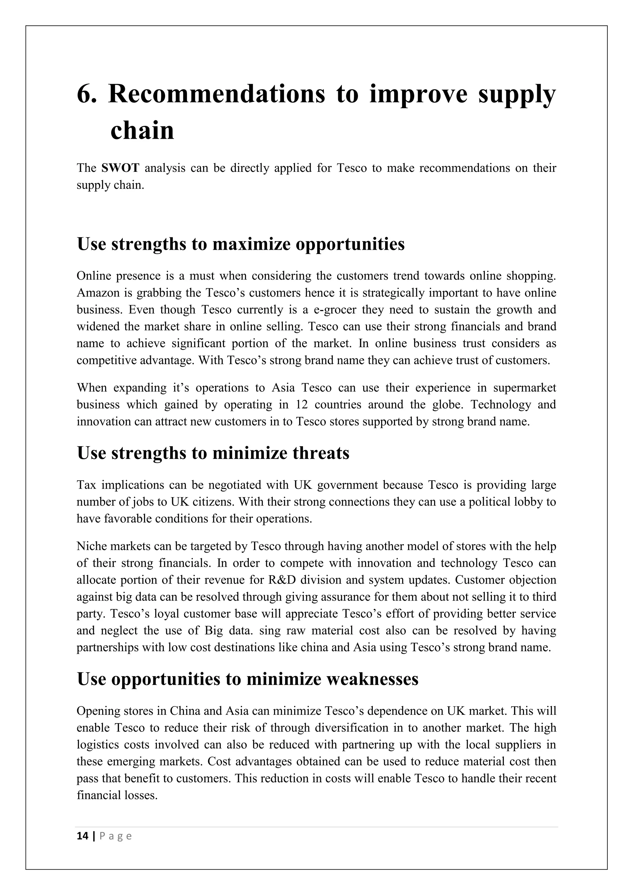 Supply chain of tesco | PDF