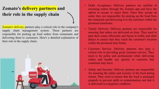 Supply Chain Management of Zomato and Swiggy | PPTX