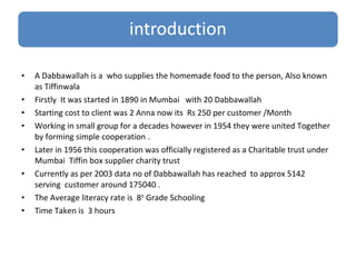 Supply chain presentation (Mumbai Dabba wala) | PPT