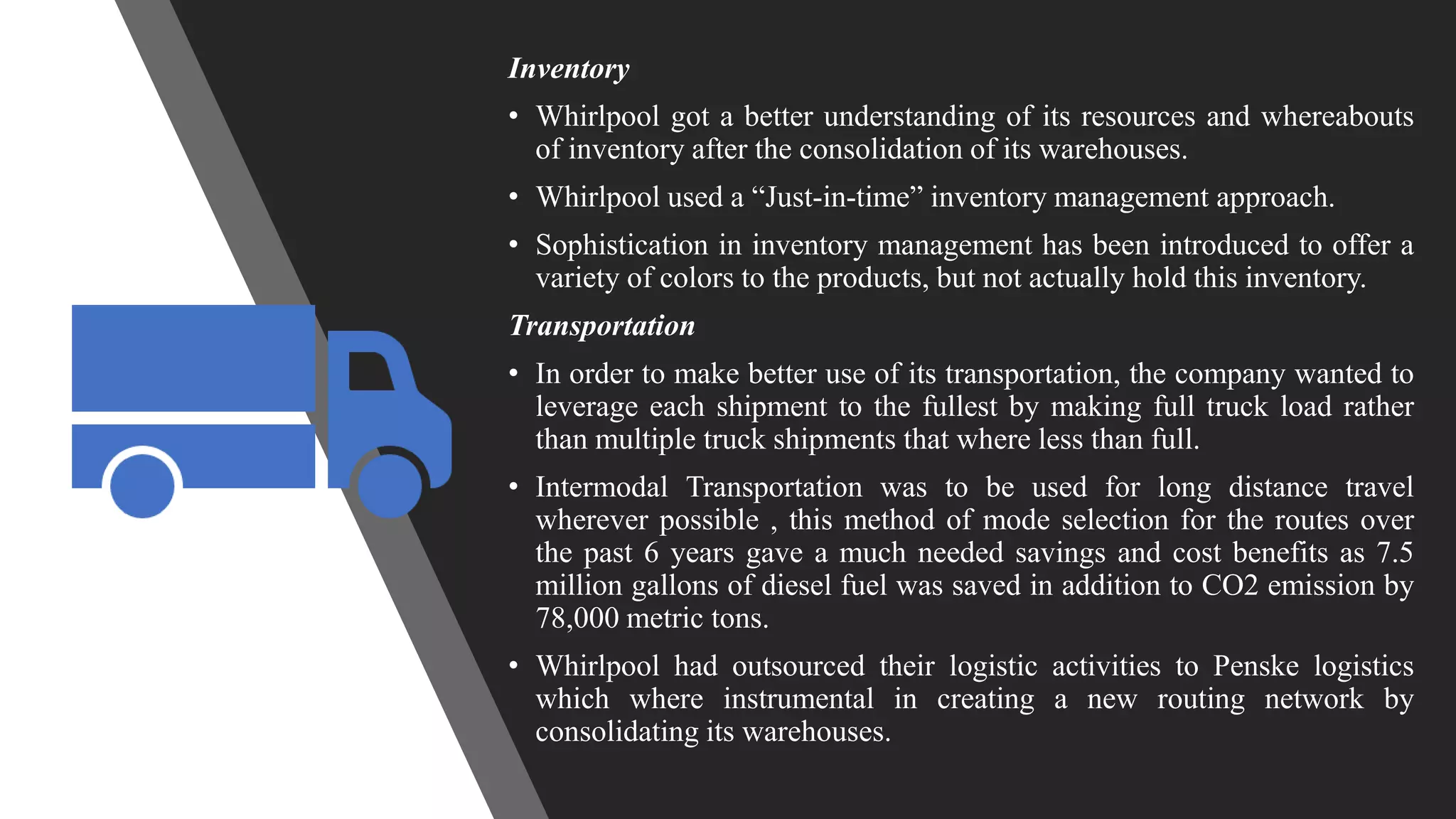 Supply chain processes in whirlpool | PPTX