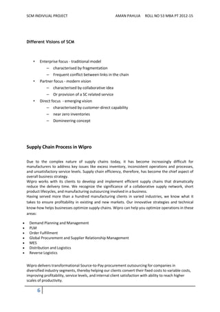 Supply chain process in wipro | DOCX