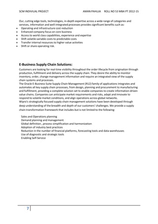 Supply chain process in wipro | DOCX