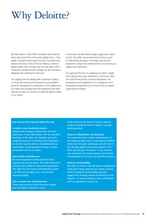 Deloitte - Supply Chain Strategy | PDF