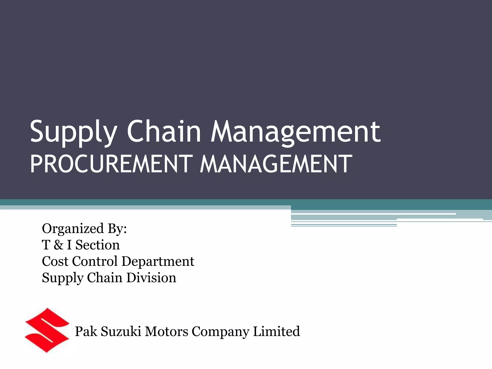 Procurement management - Supply chain training | PPTX