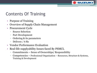 Procurement management - Supply chain training | PPTX