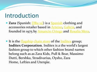 Supply chain management of ZARA | PPTX
