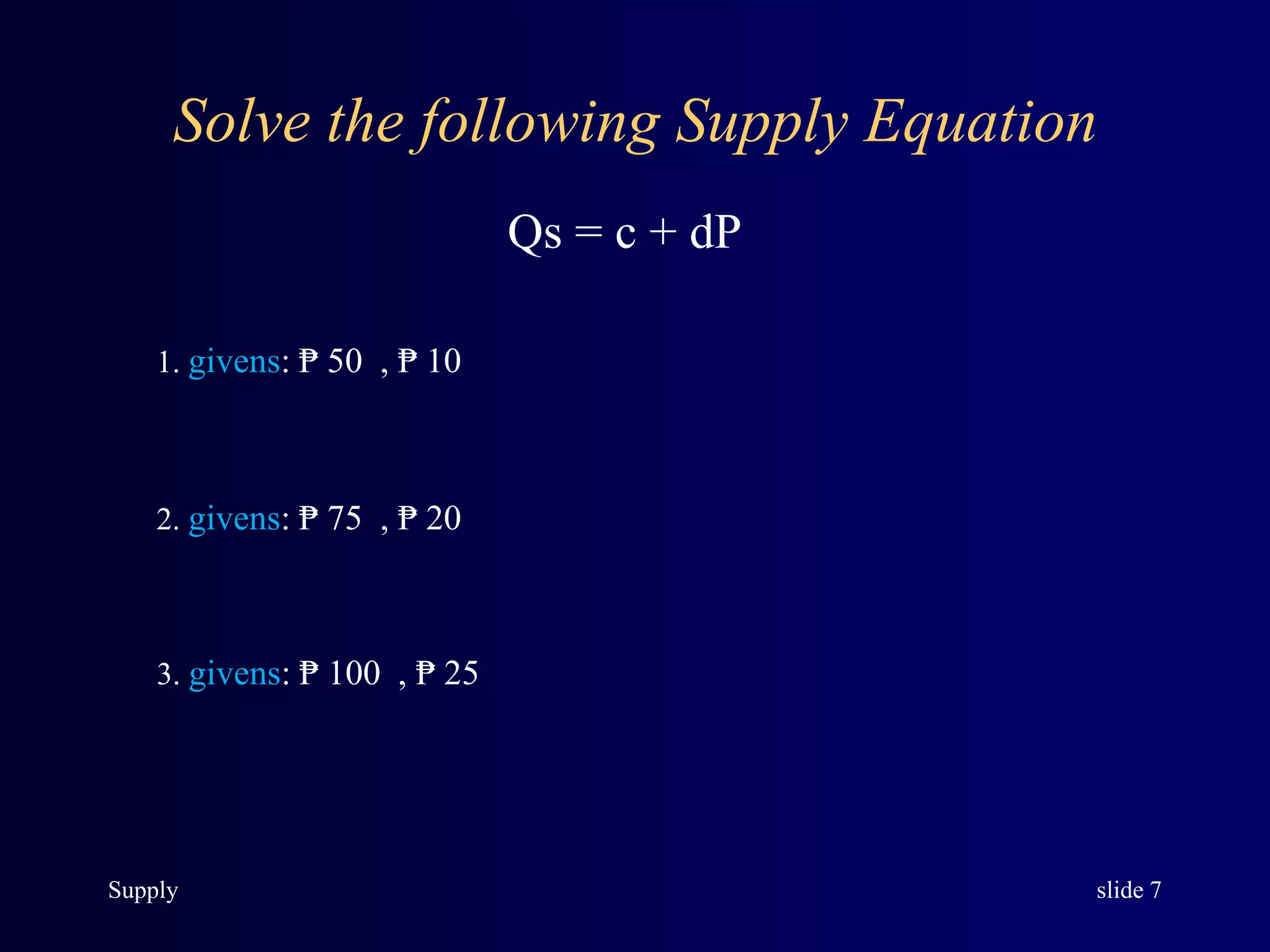 Supply equation | PPTX
