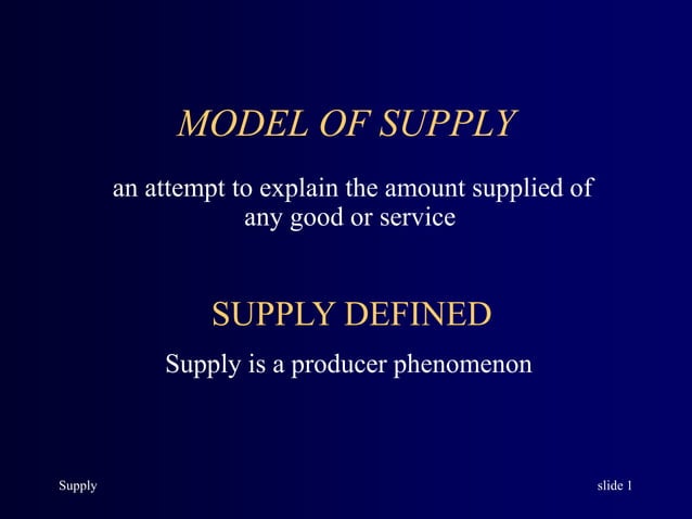 Supply equation | PPT