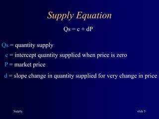 Supply equation | PPT