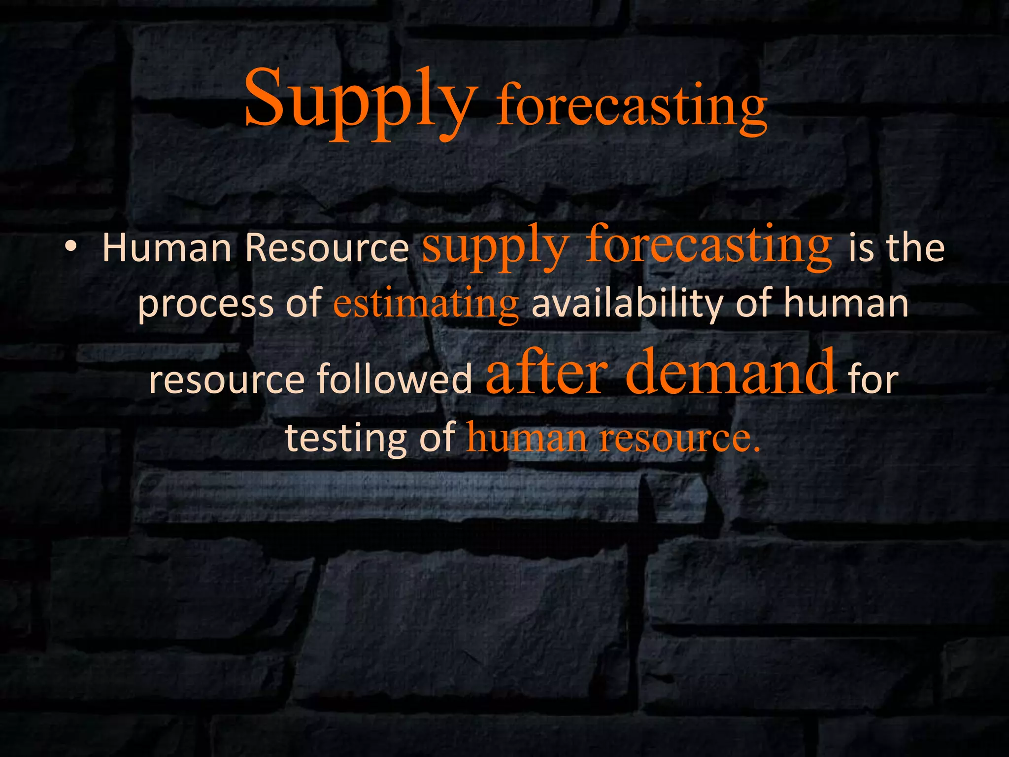 Supply forecasting technique | PPTX