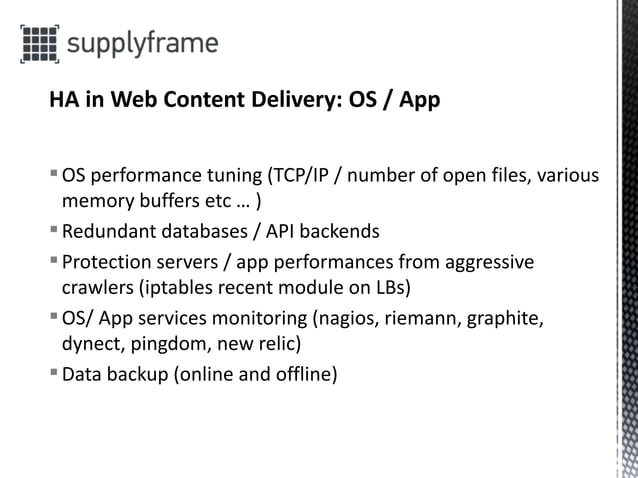 Supply frame high availability in web content delivery | PPT
