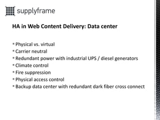 Supply frame high availability in web content delivery | PPTX | Computer Networking | Computing
