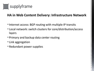 Supply frame high availability in web content delivery | PPTX | Computer Networking | Computing