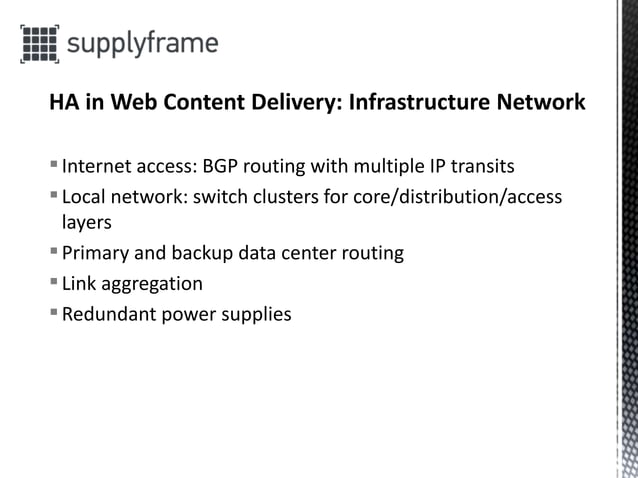 Supply frame high availability in web content delivery | PPT