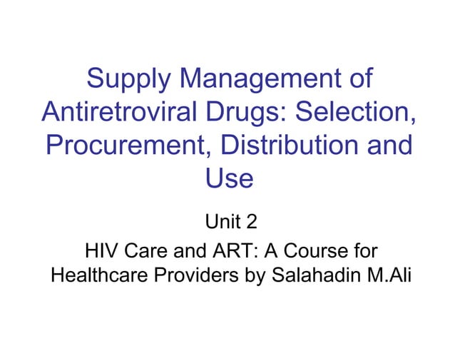 Supply Management Of ARVs ppt.ppt
