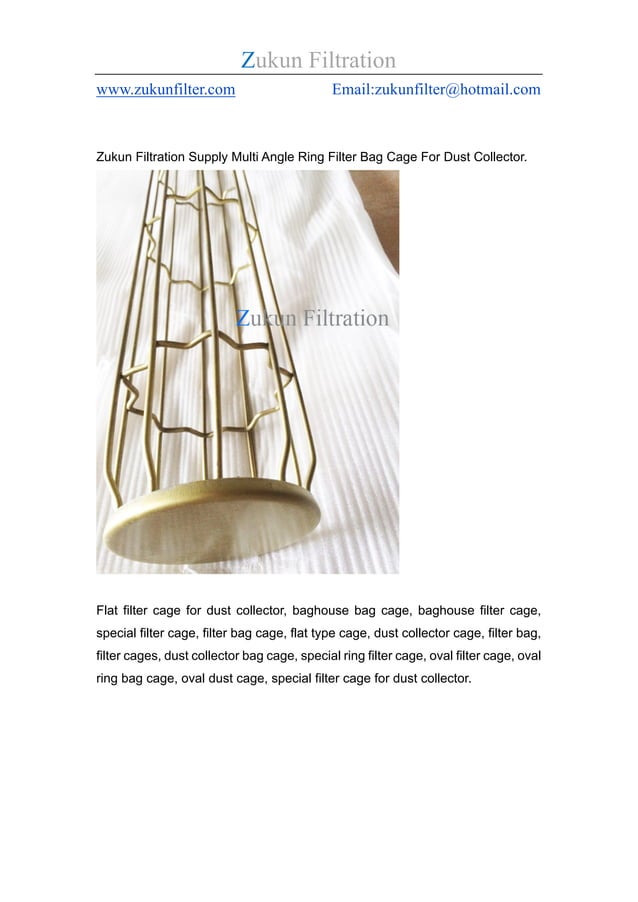 Supply Multi Angle Ring Filter Bag Cage | PDF
