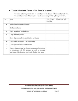 GUSII MWALIMU SACCO TENDER DOCUMENTS 2015_2016 | PDF