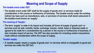 Meaning & Scope of 'Supply' under Indian GST Laws | PPTX