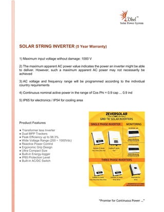 Supply of technology by l'obel solar power system | PDF | Power and ...