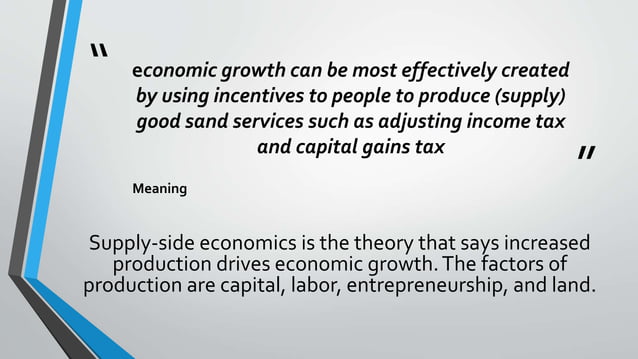 Supply side economics | PPTX | Business Accounting & Finance | Business