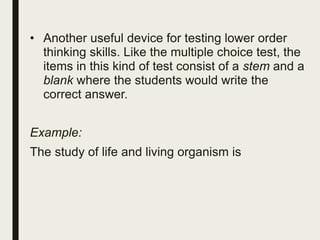 Completion Type of Test | PPTX