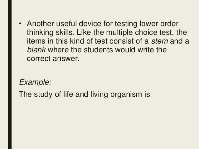 Completion Type Of Test