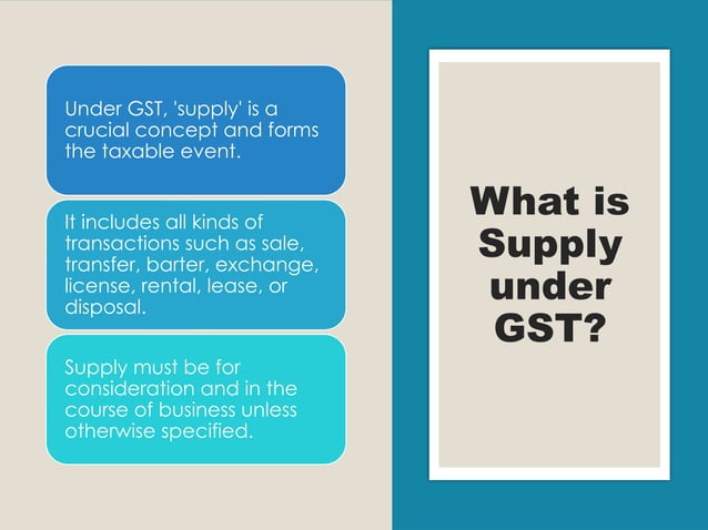 Supply UNder gst.pptx GST SUPPLY REALTED | PPT