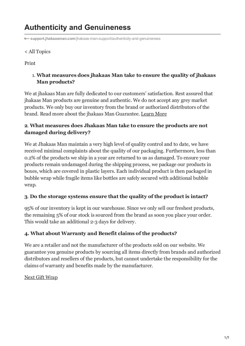 Authenticity and genuineness | Support.jhakaasman.com