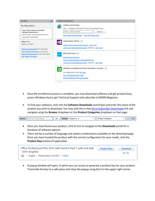 Access BizSpark Software Downloads | PDF