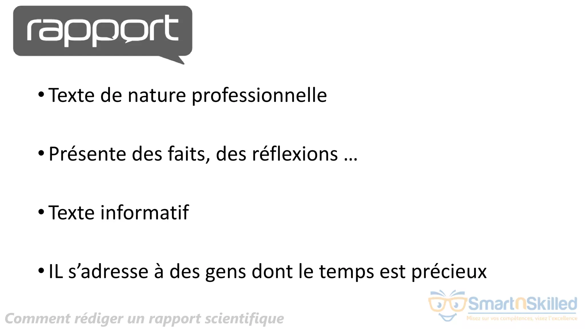 Support cours : Comment rédiger un rapport ? | PDF