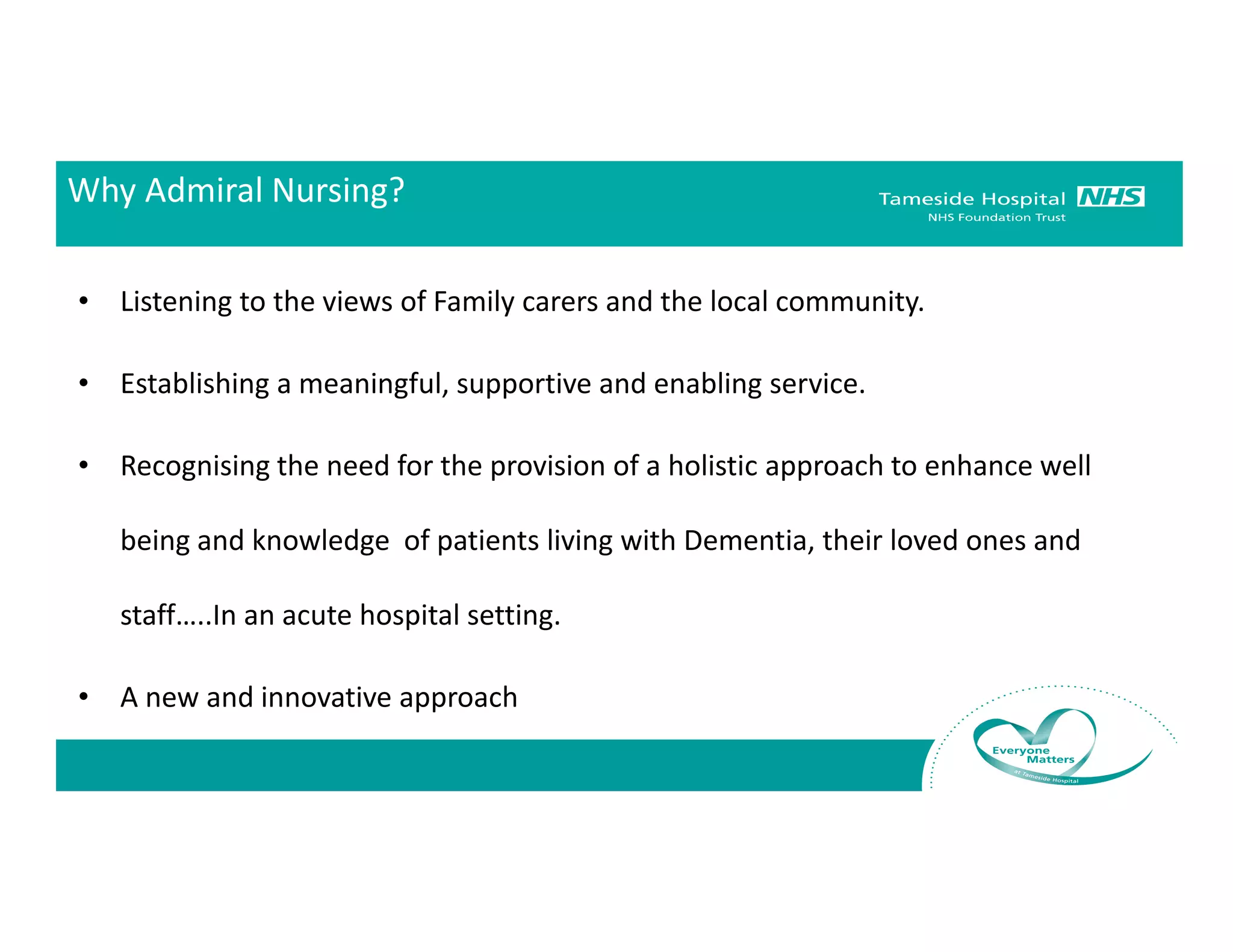 Tameside Hospital Foundation Trust- Admiral nursing service improving ...