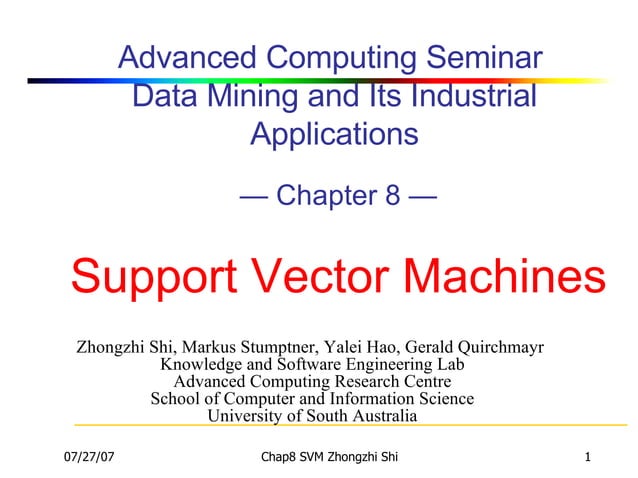 Support Vector Machines | PPT