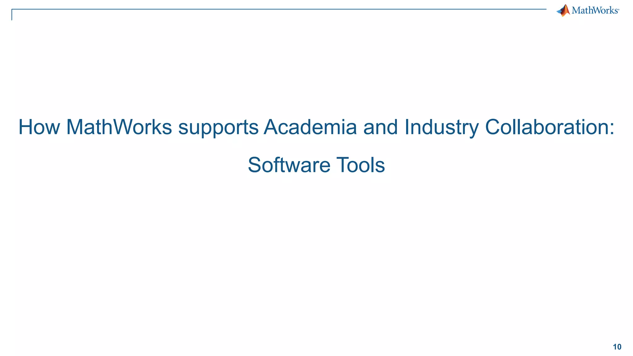 Academic and industry research collaboration – the Mathworks suite | PPT