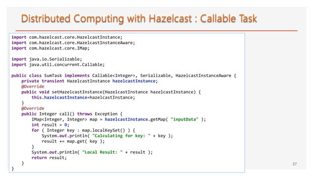 Support distributed computing and caching avec hazelcast | PPT