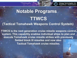 ETI's Supported Programs | PPT