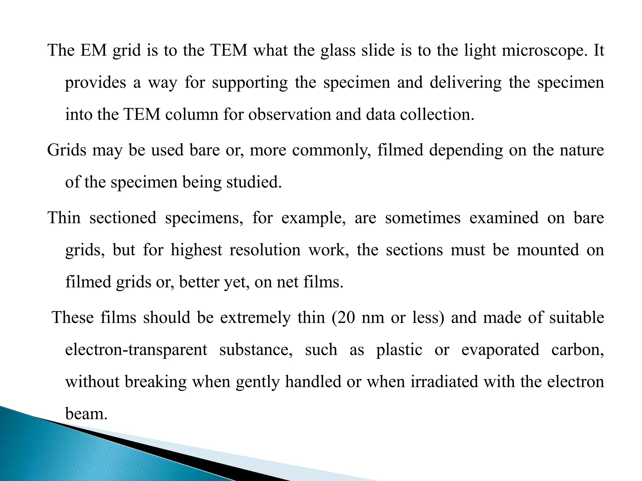Support Films for Electron Microscopy Grids | PPSX