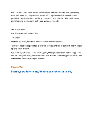 Support for Orphanage in Kurnool | DOCX