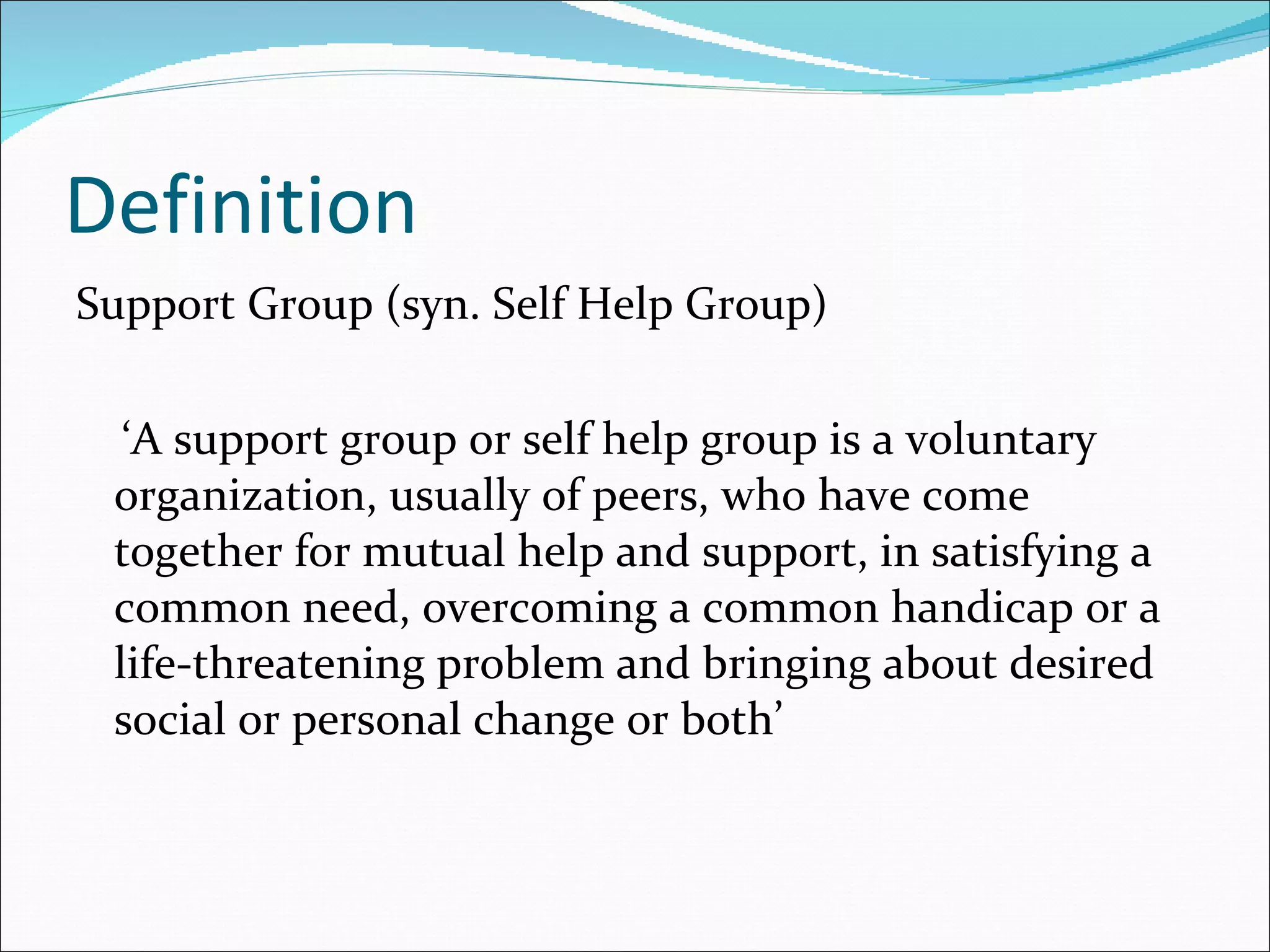Support groups and their role in coping | PPT