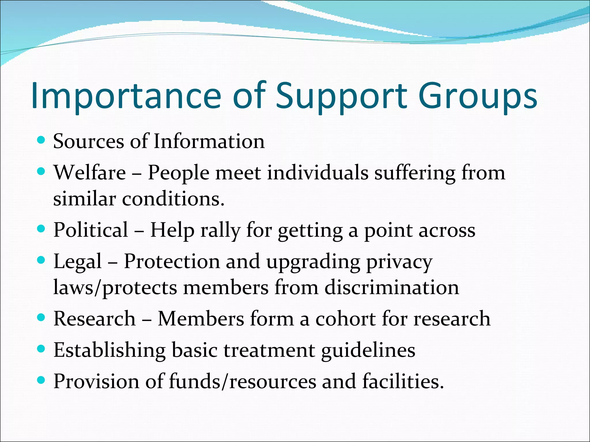 Support groups and their role in coping | PPT