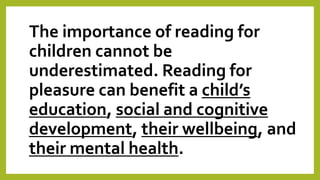 SUPPORTING CHILDREN’S READING DEVELOPMENT.pptx