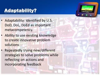 Supporting cognitive adaptability through game design working 100412 | PDF