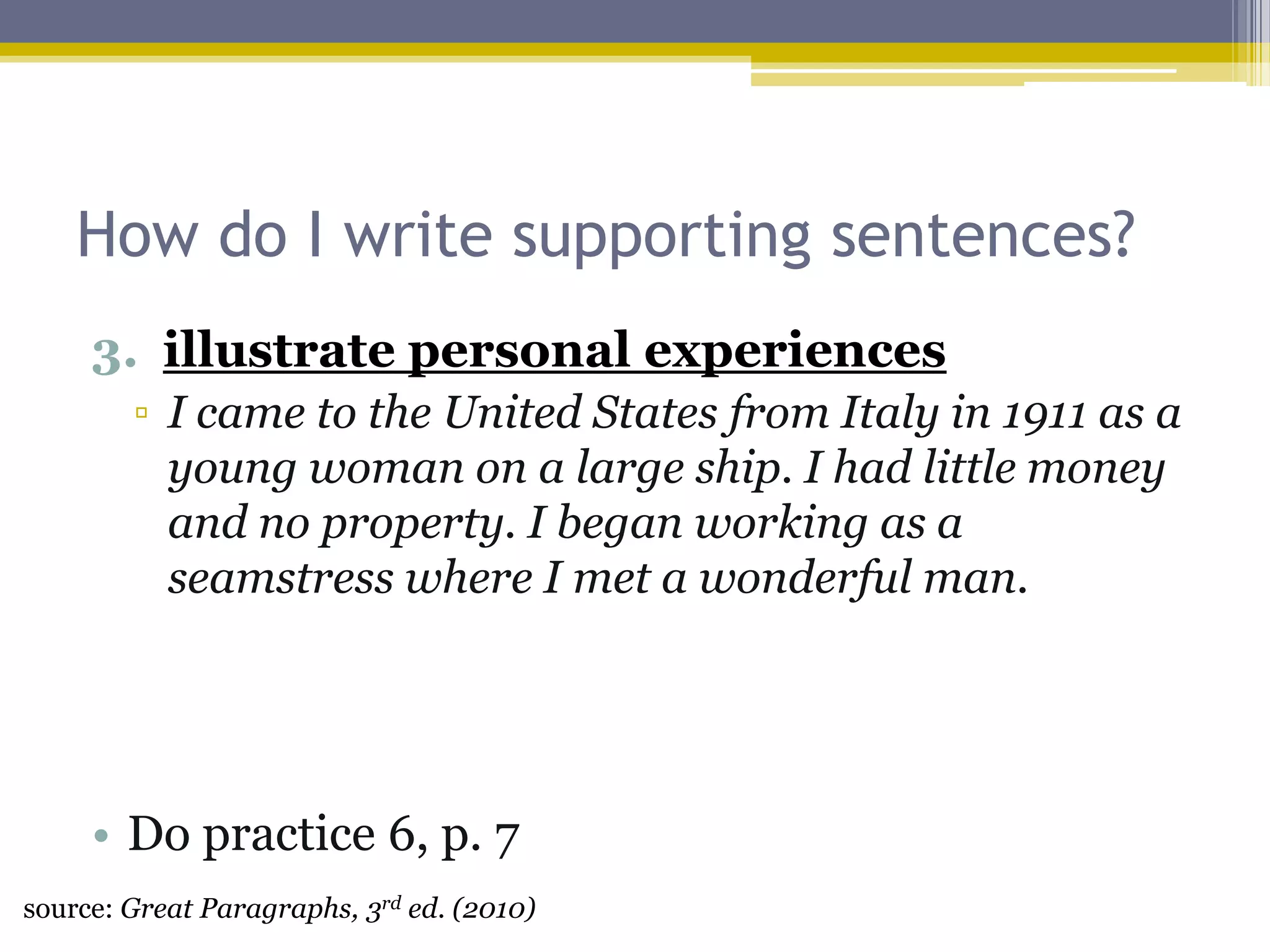 Supporting concluding sentences | PPT