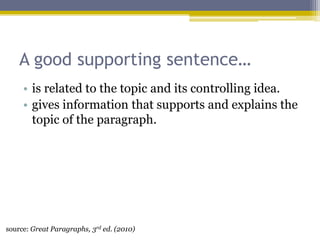 Supporting concluding sentences | PPT