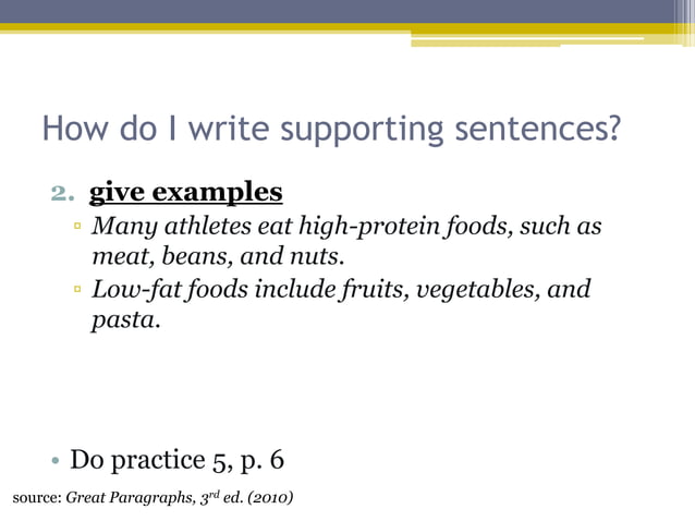 Supporting concluding sentences | PPT