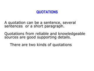 Supporting details and outside sources | PPT