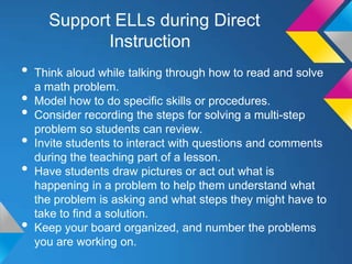 Supporting ELLs in Math | PPTX